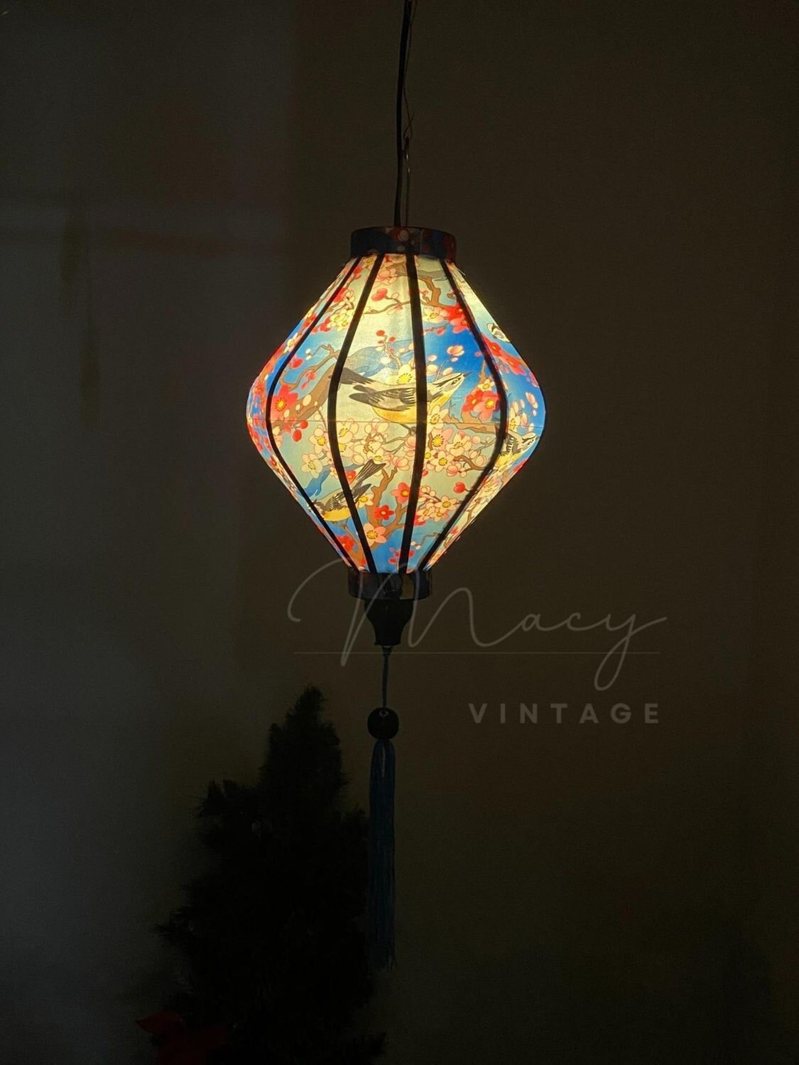 Waterproof Lantern , Floral Pattern, Fabric 34, Size 35cm - Home Lamps ...