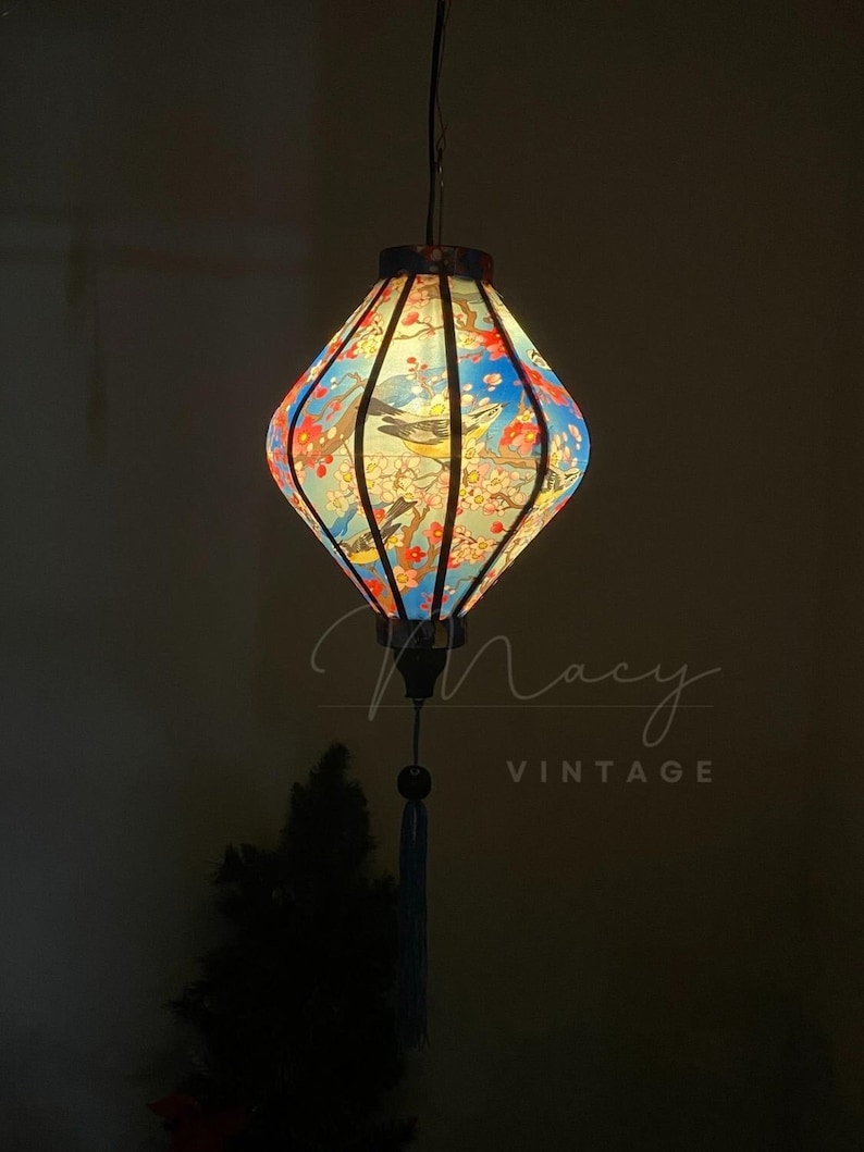 Waterproof Lantern , Floral Pattern, Fabric 34, Size 35cm - Home Lamps ...