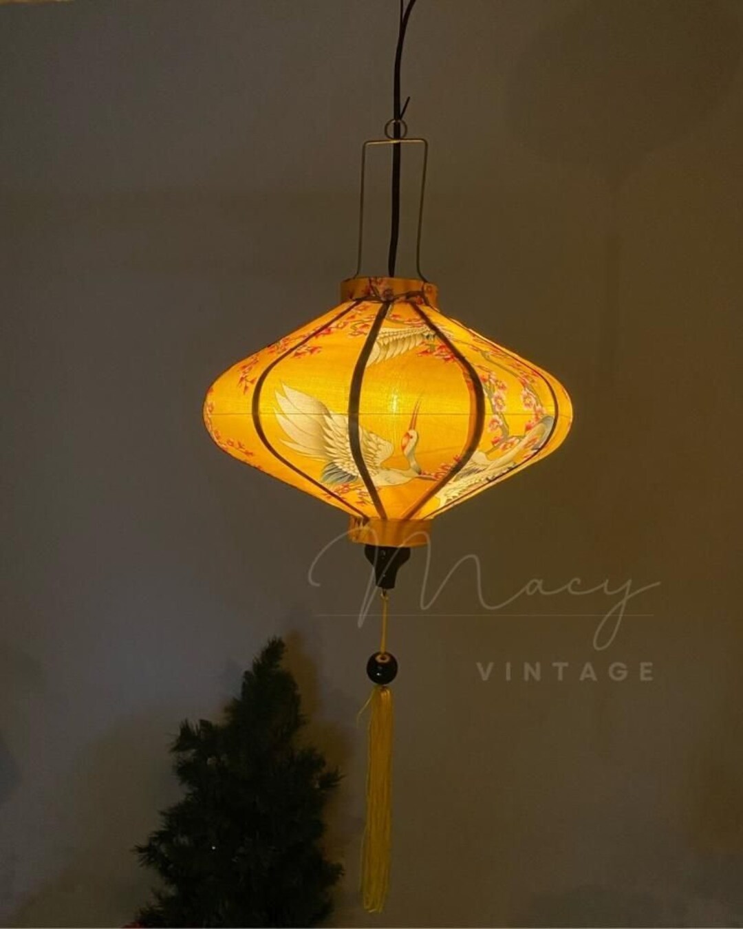 Waterproof Lantern , Floral Pattern, Fabric 3, Size 35cm - Home Lamps ...
