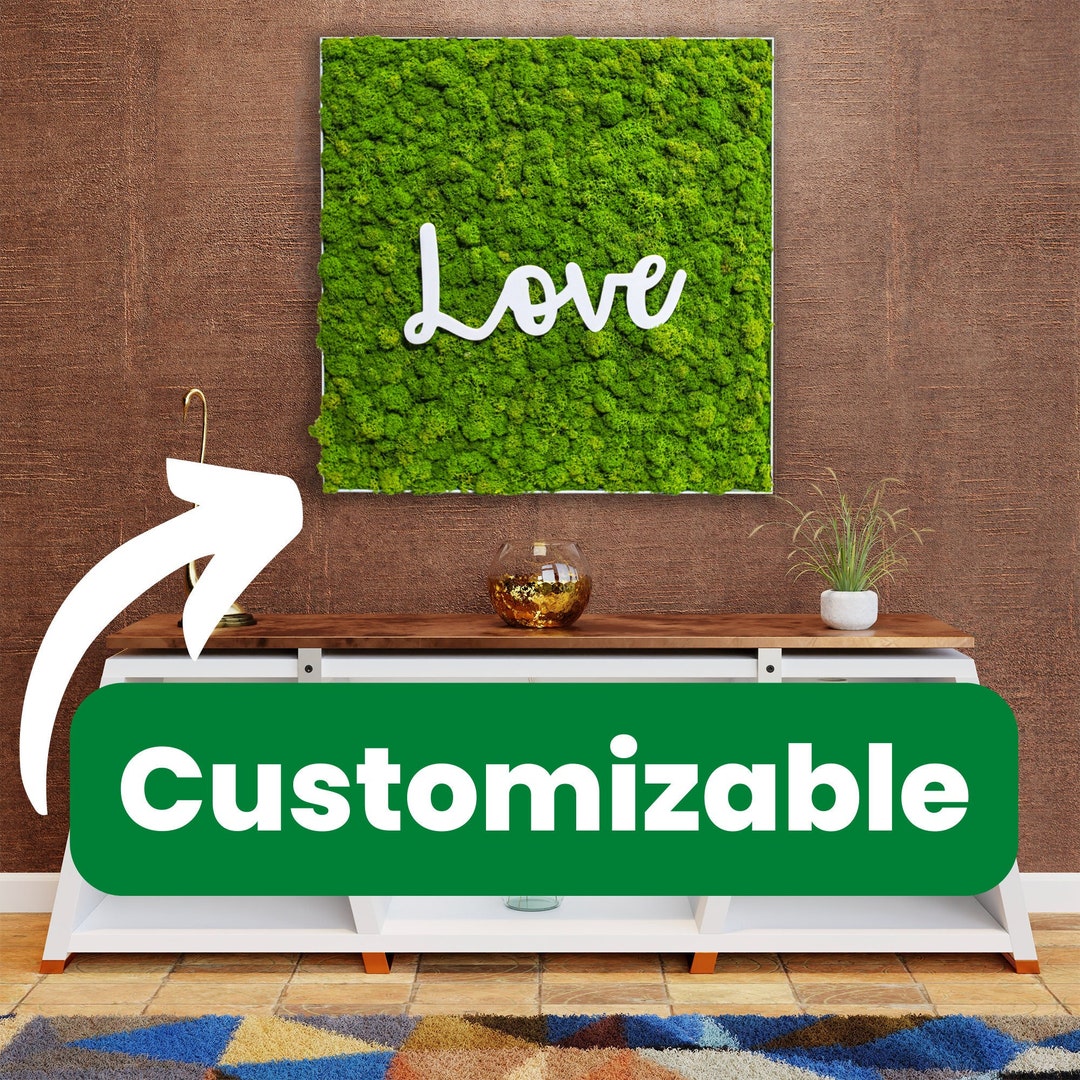 Custom Moss Wall Art, Moss Sign, Wall Decor, Custom Moss Letters ...