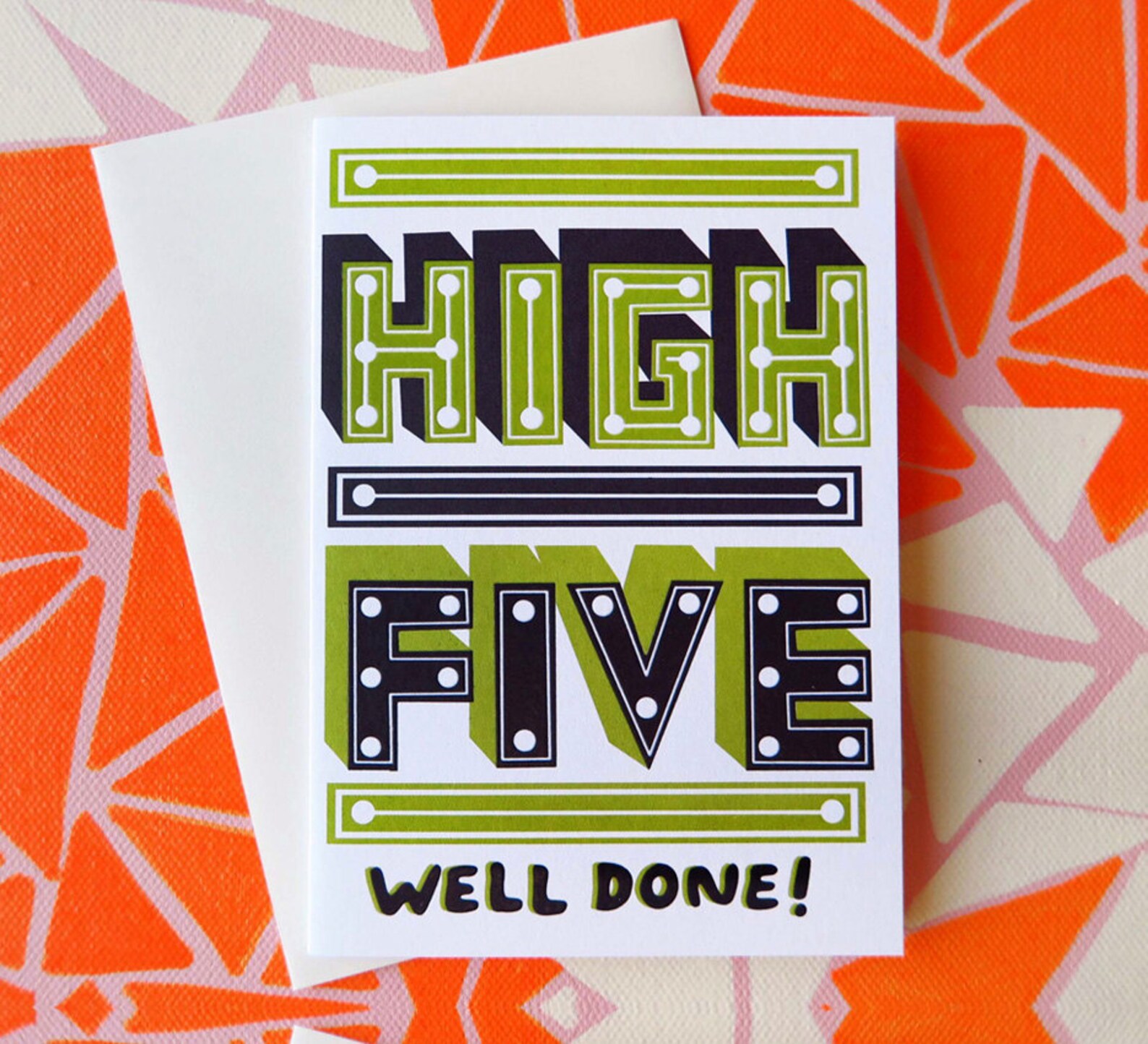 High Five Typographical Greeting Card - Etsy