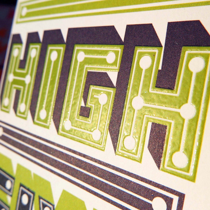 High Five Typographical Greeting Card - Etsy