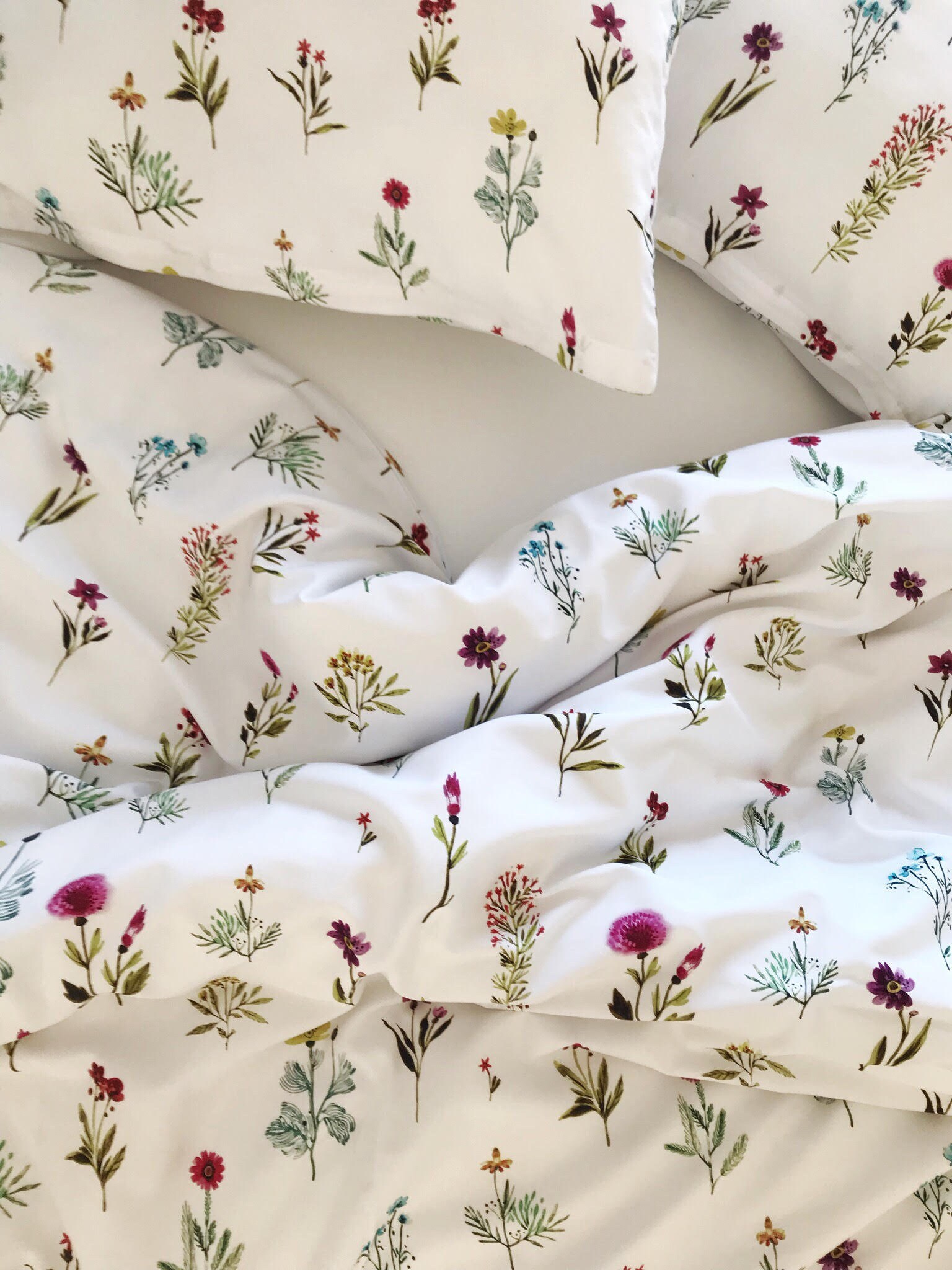 Duvet Cover With Colorful Flowers, Wildflowers Quilt Cover, Cotton ...