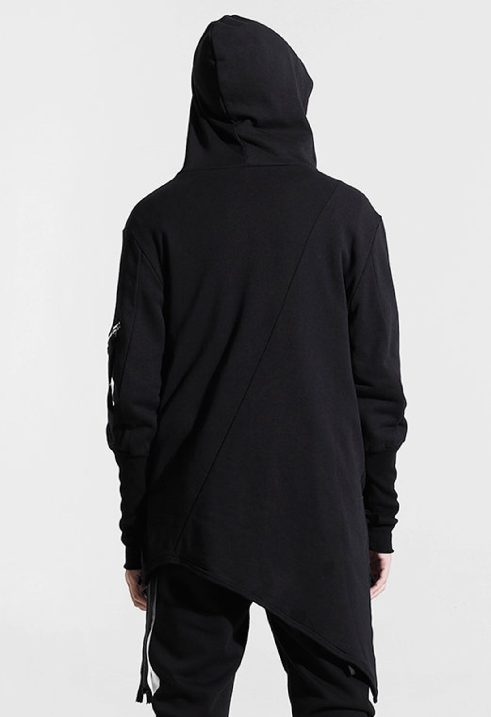 Men's Asymmetric Cut Zipper Sleeve Hooded Full Jacket | Etsy