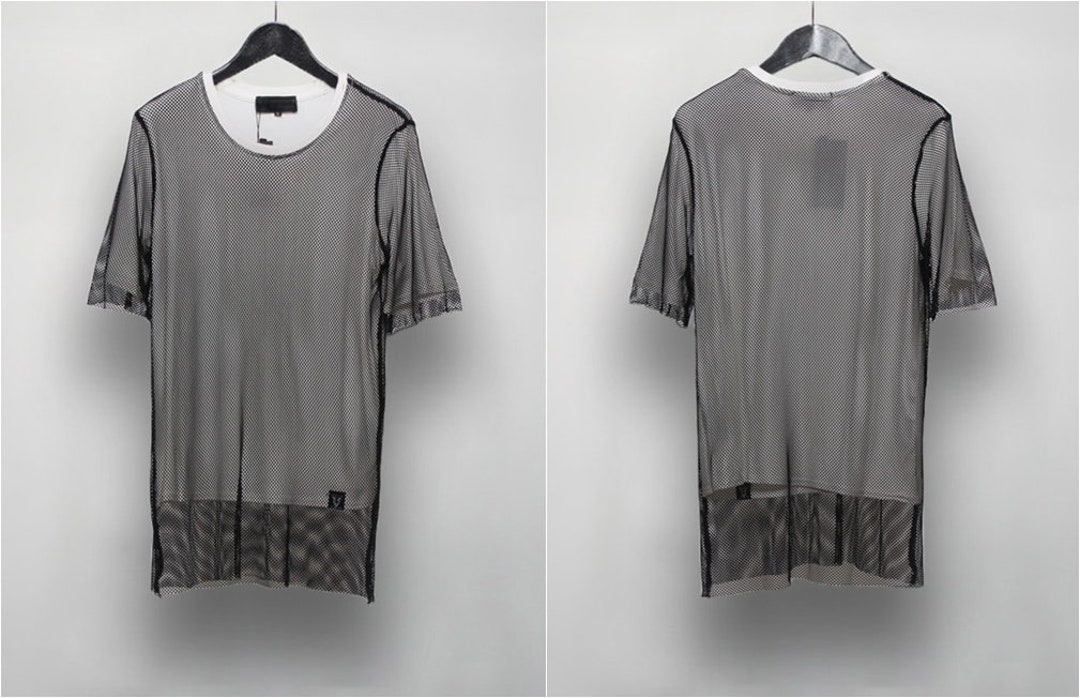 Double 2in1 Tshirt/summer Mesh With Cotton T-shirt , Extended Short ...