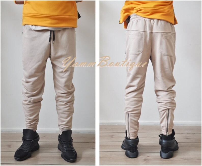 Men's Slim Fitted Bottom Zip Closure Sweatpant Jogger | Etsy