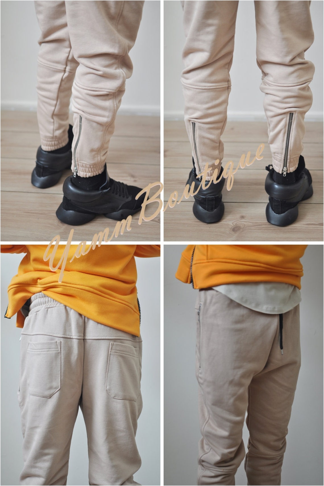 Men's Slim Fitted Bottom Zip Closure Sweatpant Jogger | Etsy