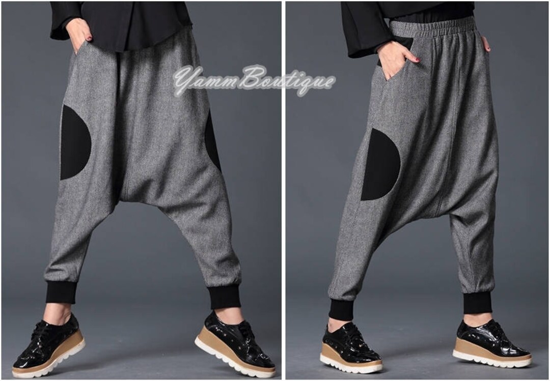 Sarouel Japanese Wide Leg Stretch Cotton Trouser Yoga Pant Womens Harem ...