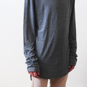 Men Essentials Back Long Cotton Wide Neck Raw Edges Lengthen - Etsy