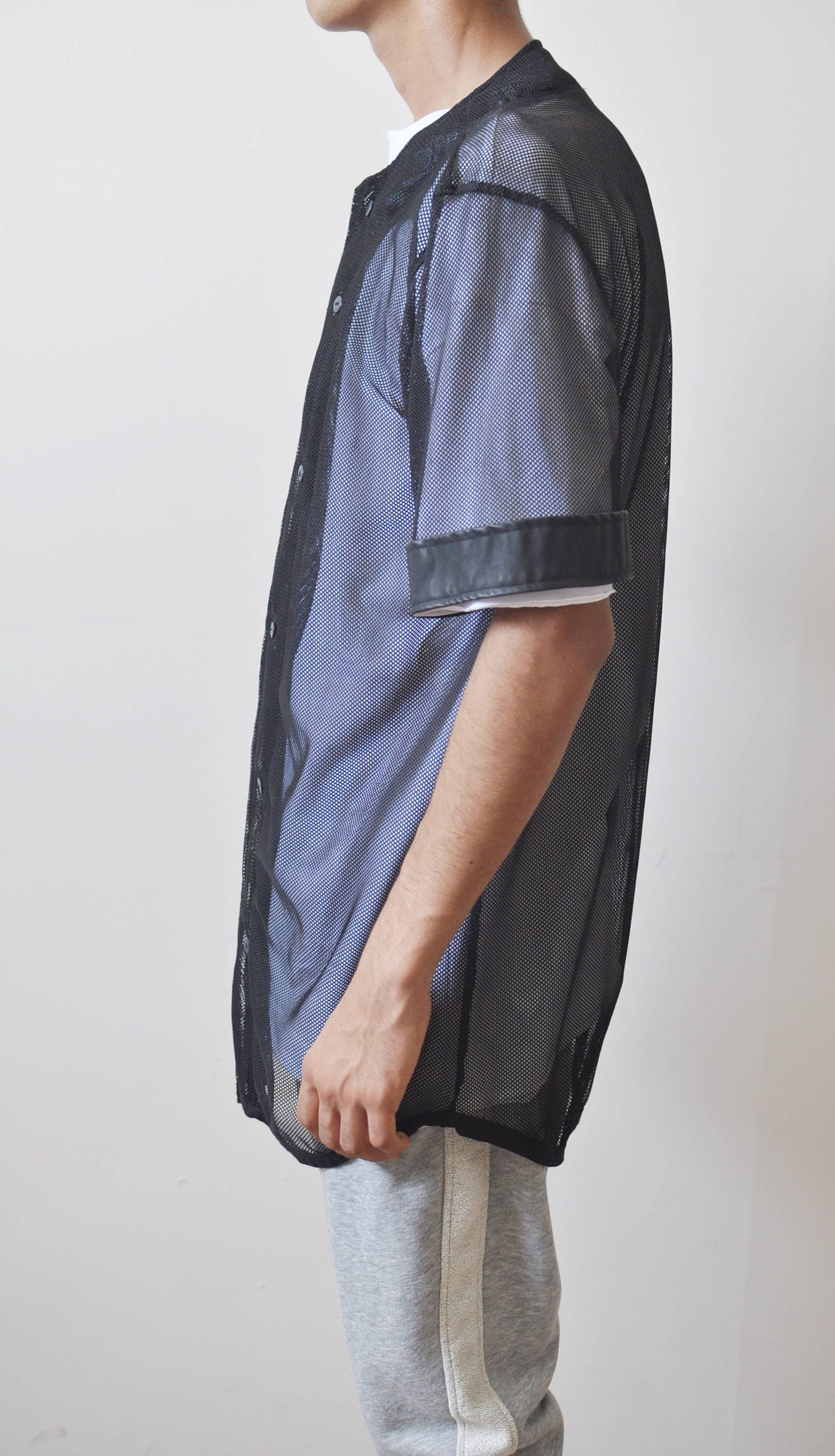 Black Mesh Full Button Custom Baseball Jerseys With Faux - Etsy