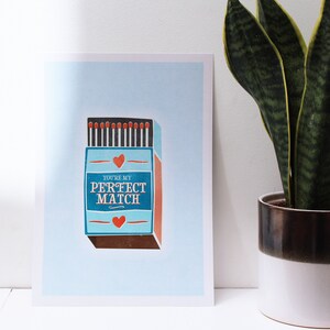 Perfect Match A4 Art Print // Anniversary // Wedding // | Etsy