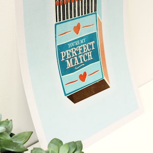 Perfect Match A4 Art Print // Anniversary // Wedding // Recycled Paper ...