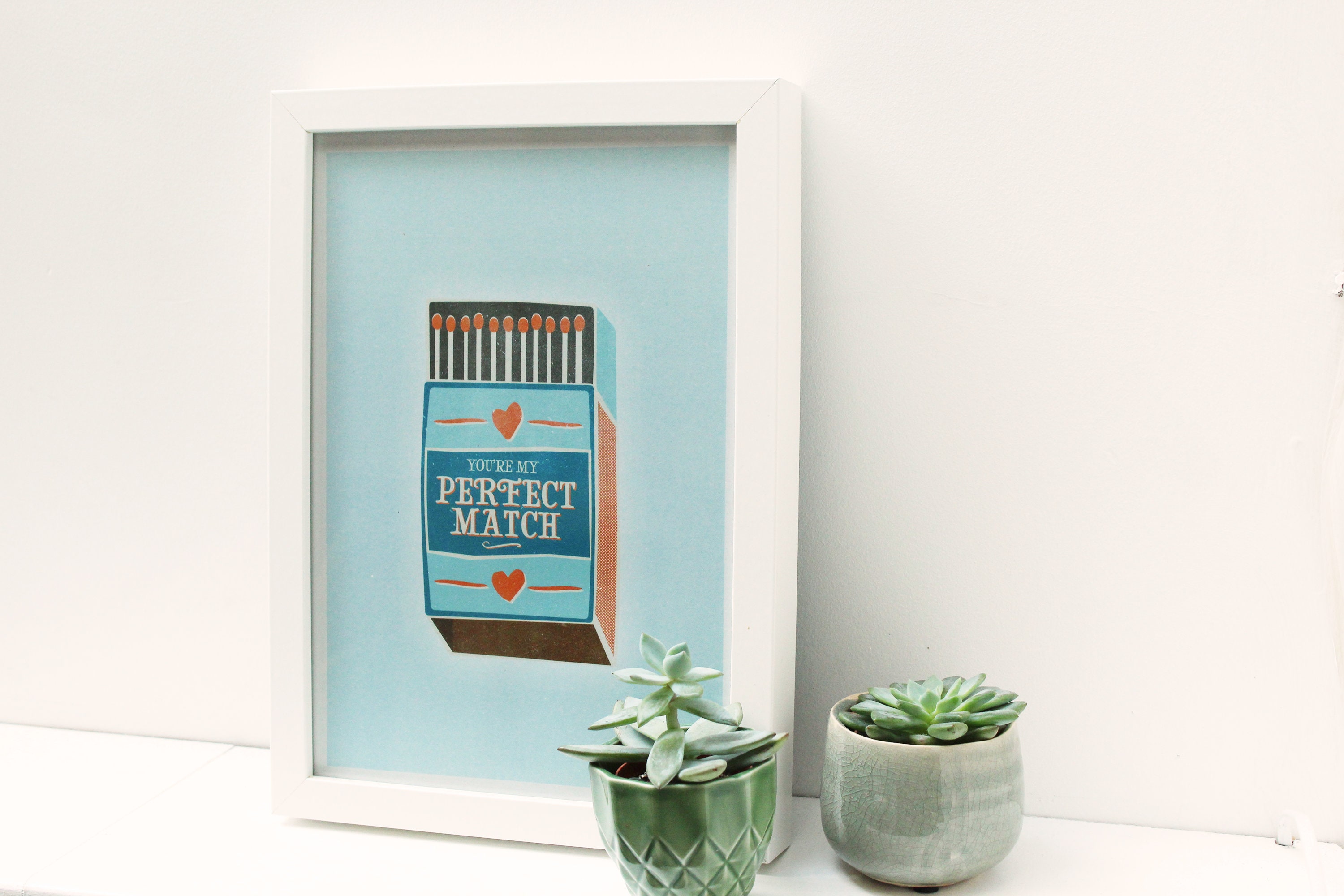 Perfect Match A4 Art Print // Anniversary // Wedding // Recycled Paper ...