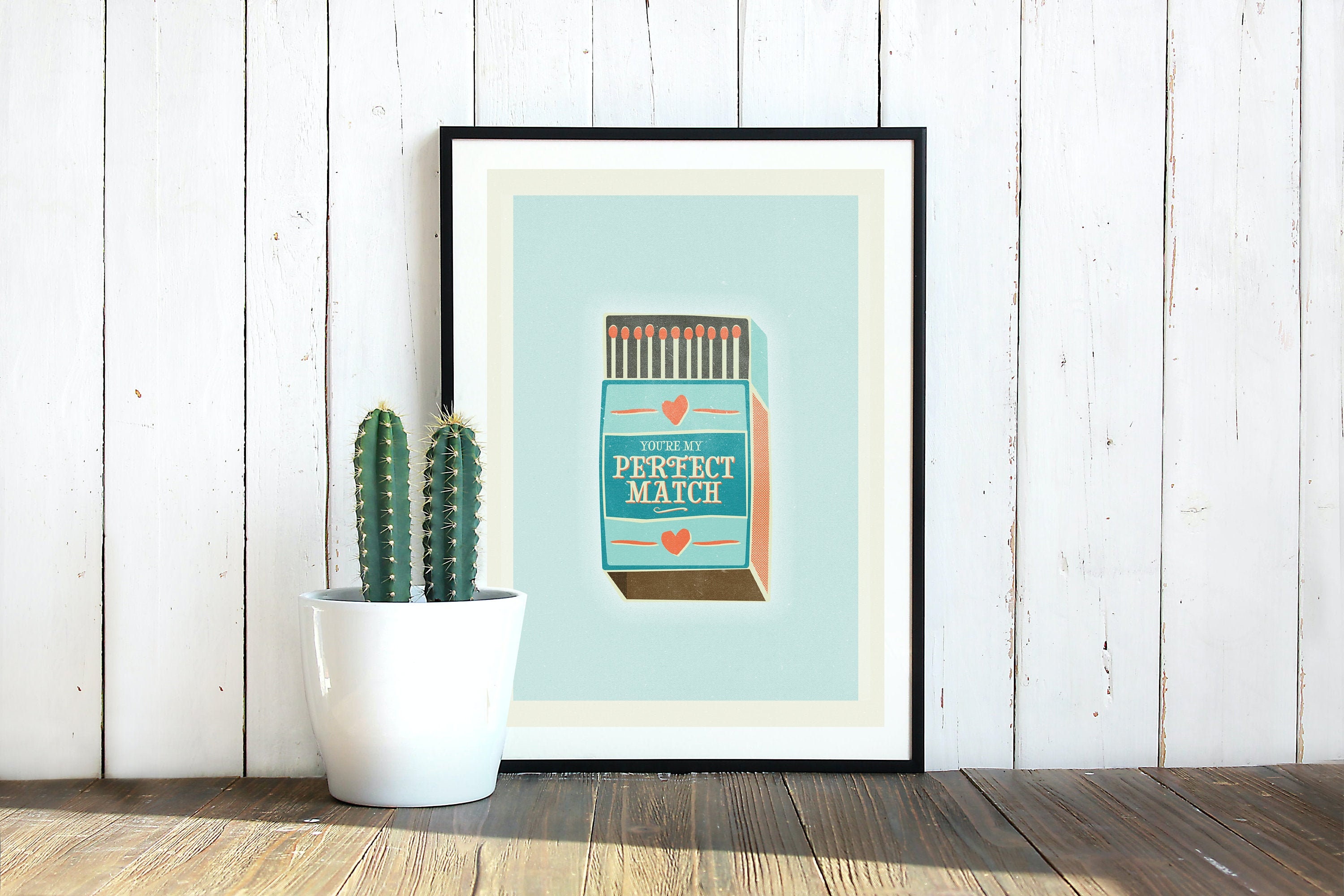 Perfect Match A4 Art Print // Anniversary // Wedding // Recycled Paper ...