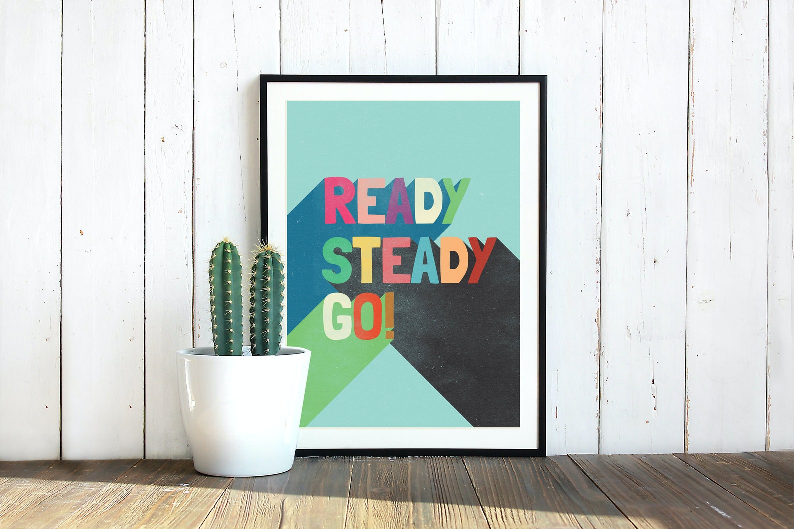 READY STEADY GO // Blue // Original Art Print // A3 // Recycled Paper ...