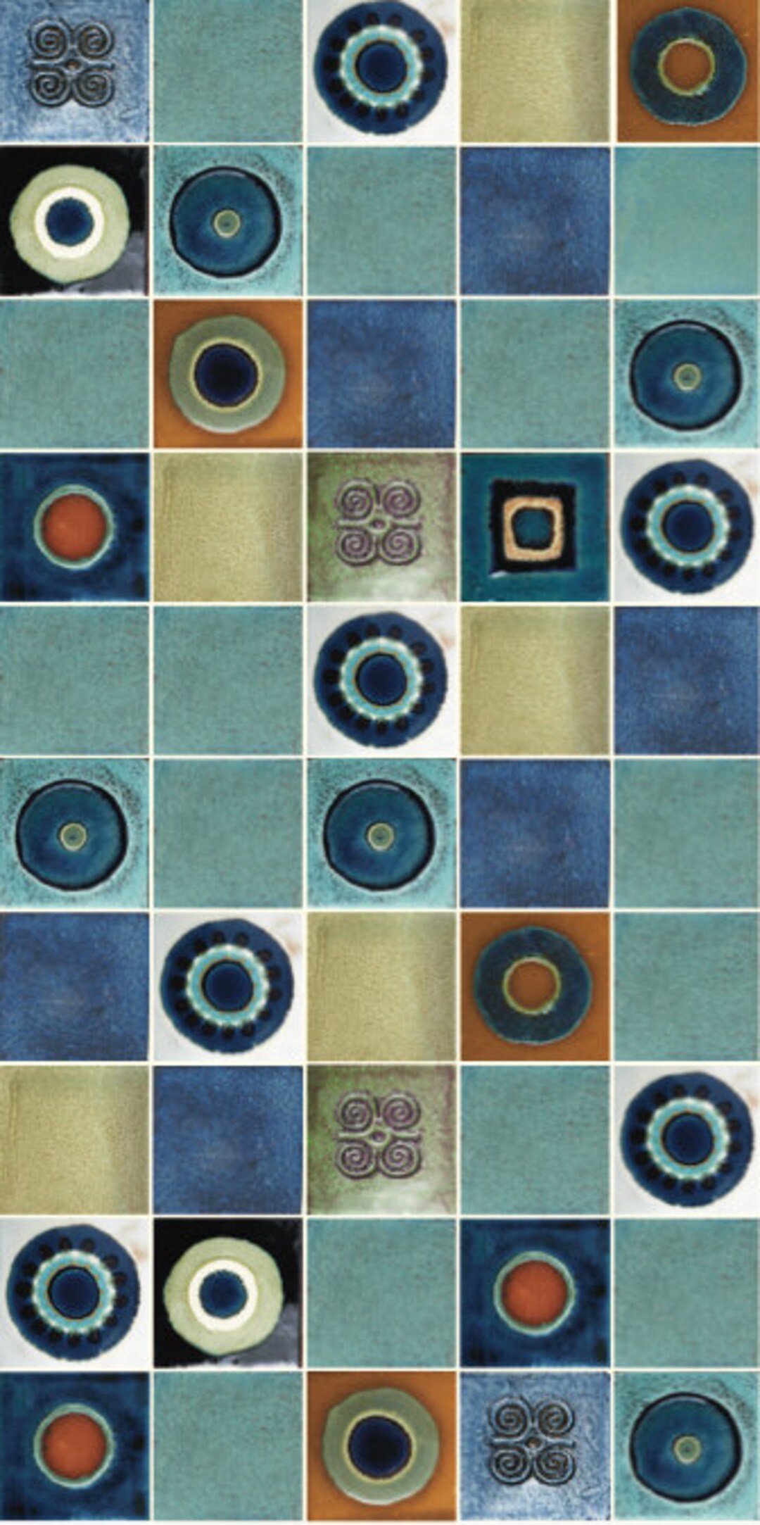 50 African HAND PAINTED TILES Vumba Patchwork 50 Tile Box Set 10cm X ...