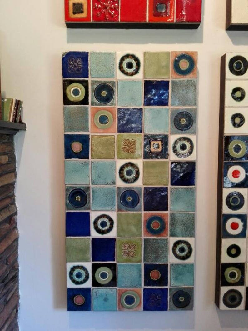 50 African HAND PAINTED TILES Vumba Patchwork 50 Tile Box Set 10cm X ...