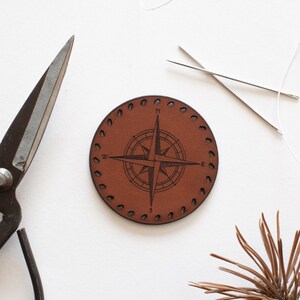 Leather Patch COMPASS for Adventurers, Ready to Sew to Customize a ...