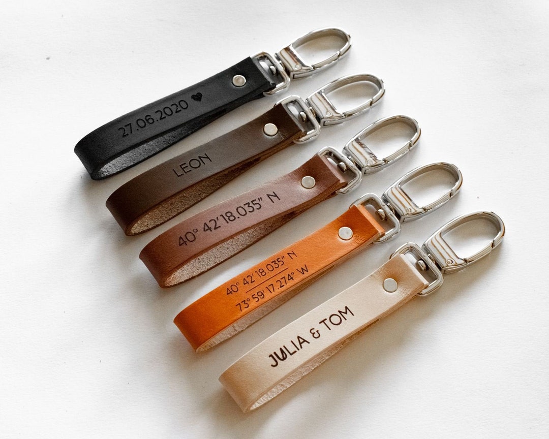 Personalized Leather Keychain, Personalized Gift, Leather Keyholder ...