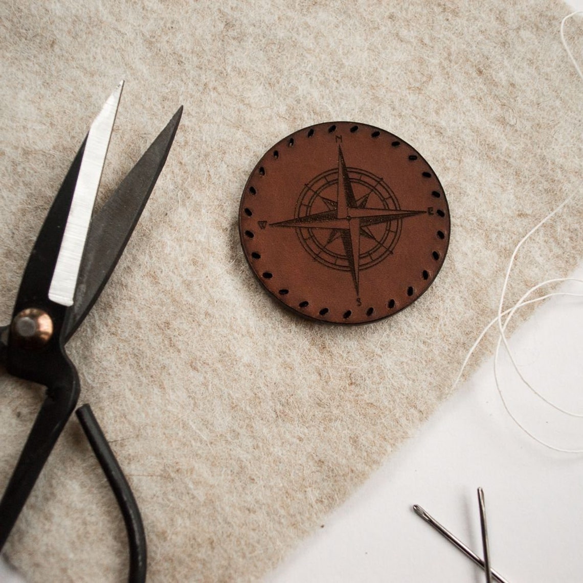 Leather Patch COMPASS for Adventurers Ready to Sew to - Etsy