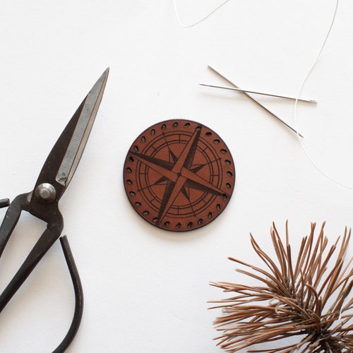 Compass Rose Leather Patch - Etsy
