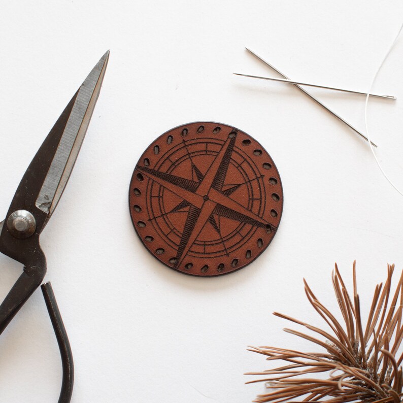 Leather Patch EXPLORER With Compass for Adventurers Patches - Etsy