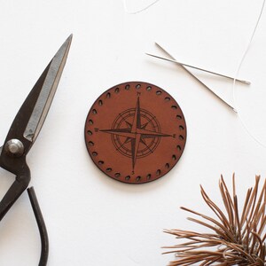 Leather Patch COMPASS for Adventurers, Ready to Sew to Customize a ...
