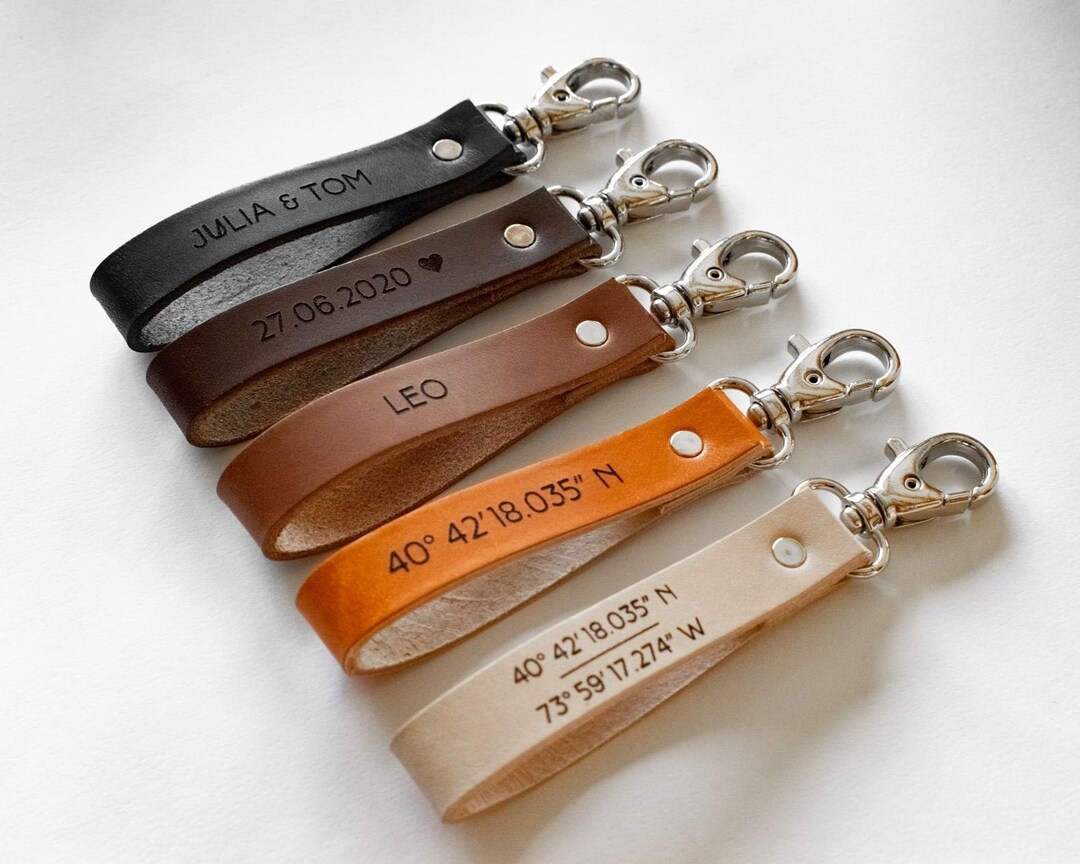 Personalized Leather Keychain, Personalized Gift, Leather Keyholder ...