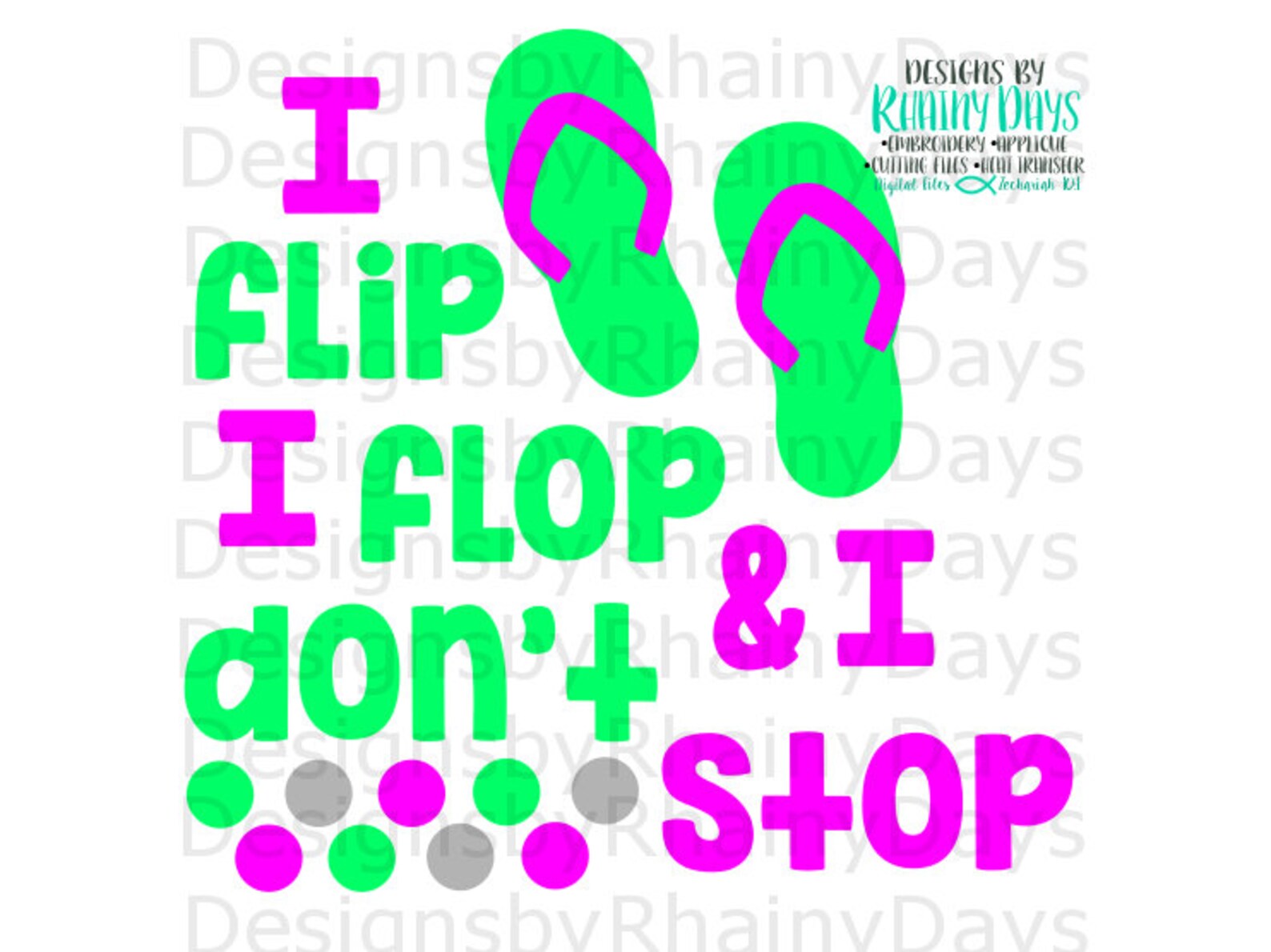 Buy 3 get 1 free I flip I flop and I don't stop cutting | Etsy