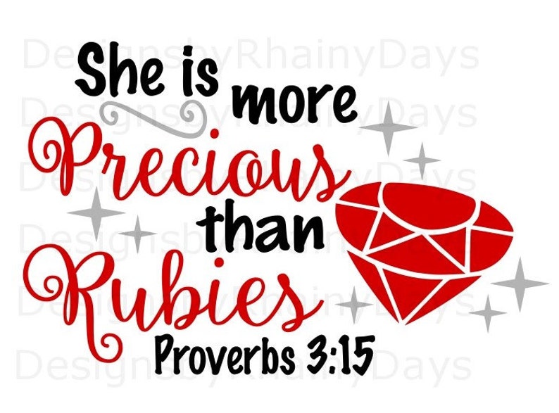 Buy 3 Get 1 Free She Is More Precious Than Rubies Proverbs Etsy