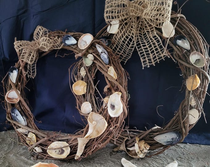 Seashell Wreath/coastal Shell Wreath/beach Wreath - Etsy