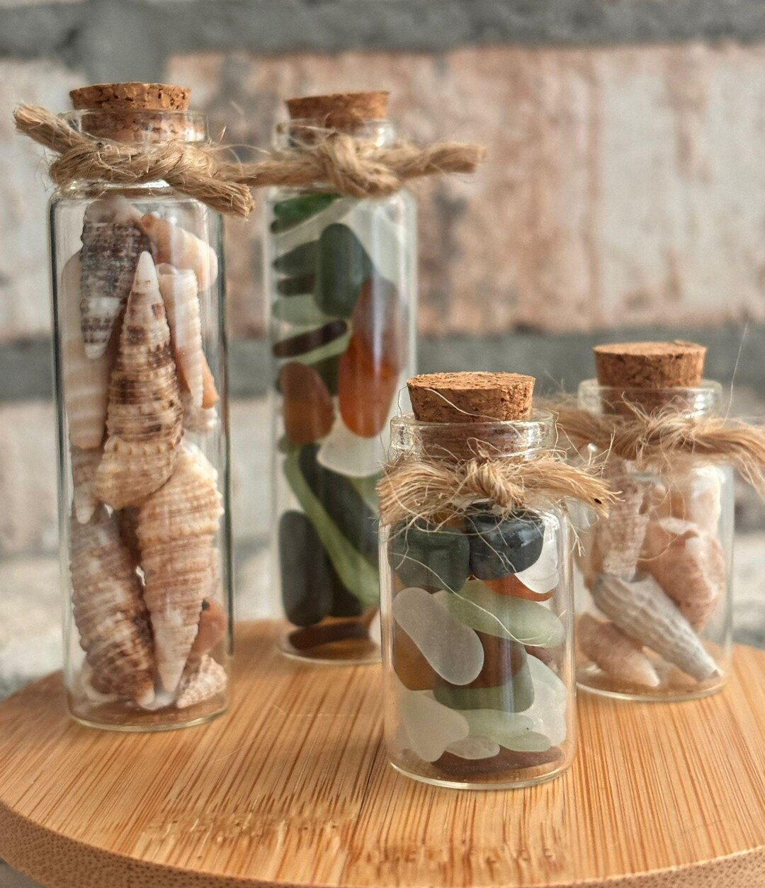 Mini Shell and Sea Glass Bottles - Etsy