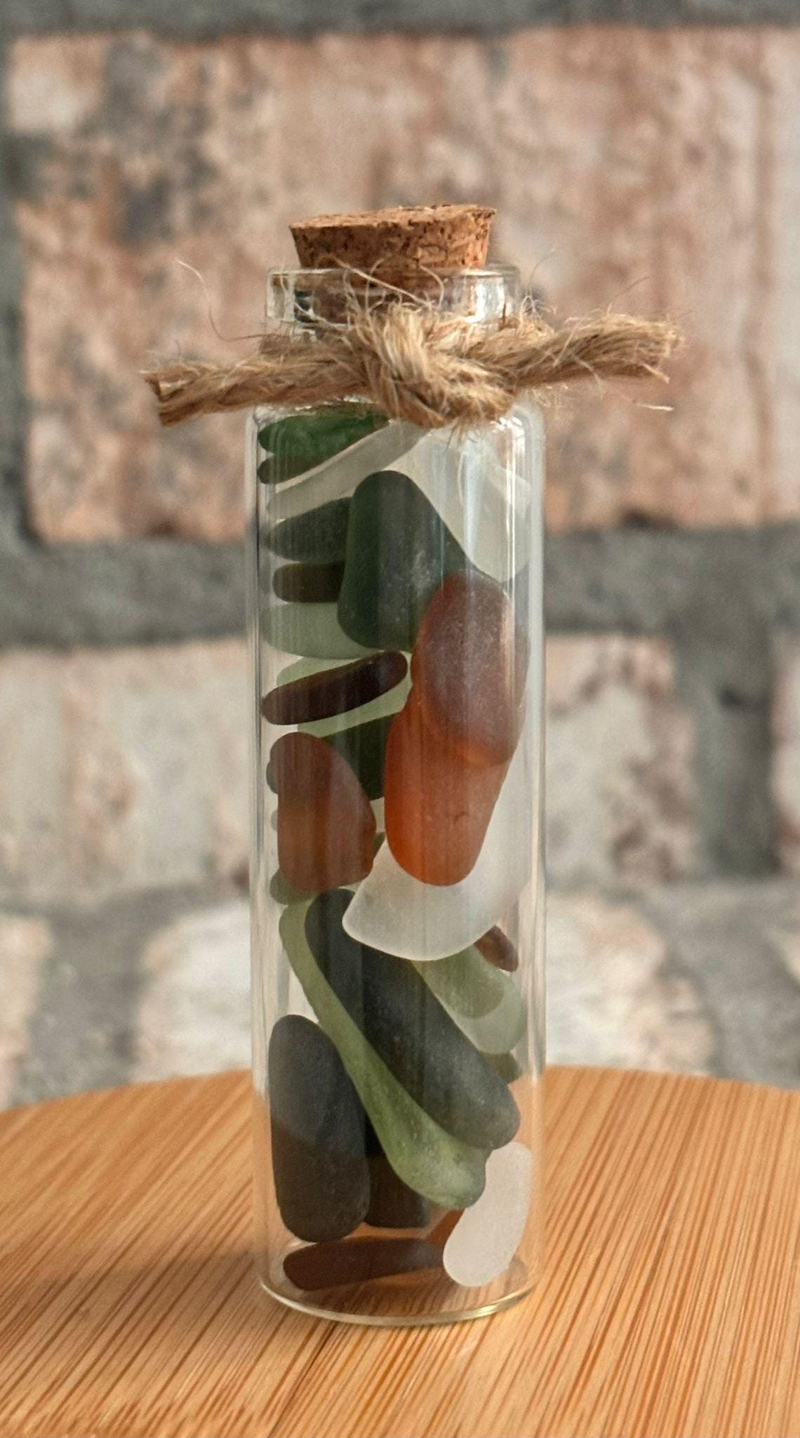 Mini Shell and Sea Glass Bottles - Etsy