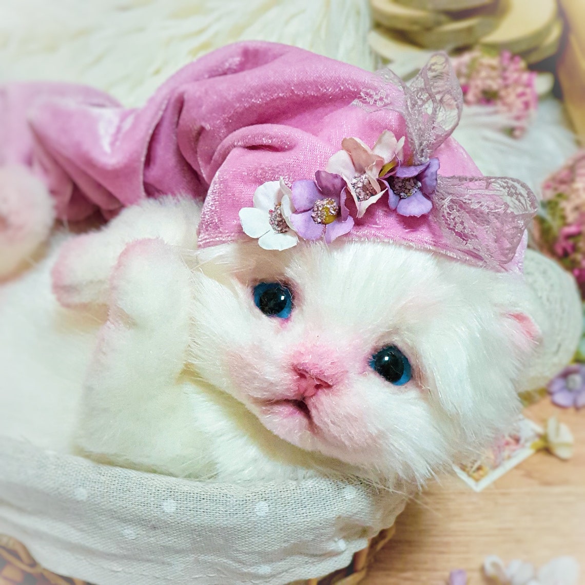 Collectable Teddy Kitten realistic toy handmade stuffed | Etsy