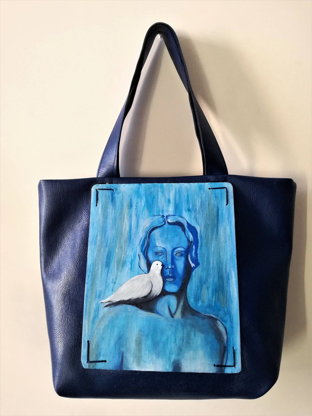 Hand-painted Bag. Magritte. Black Magic. Handpainted Bag. - Etsy