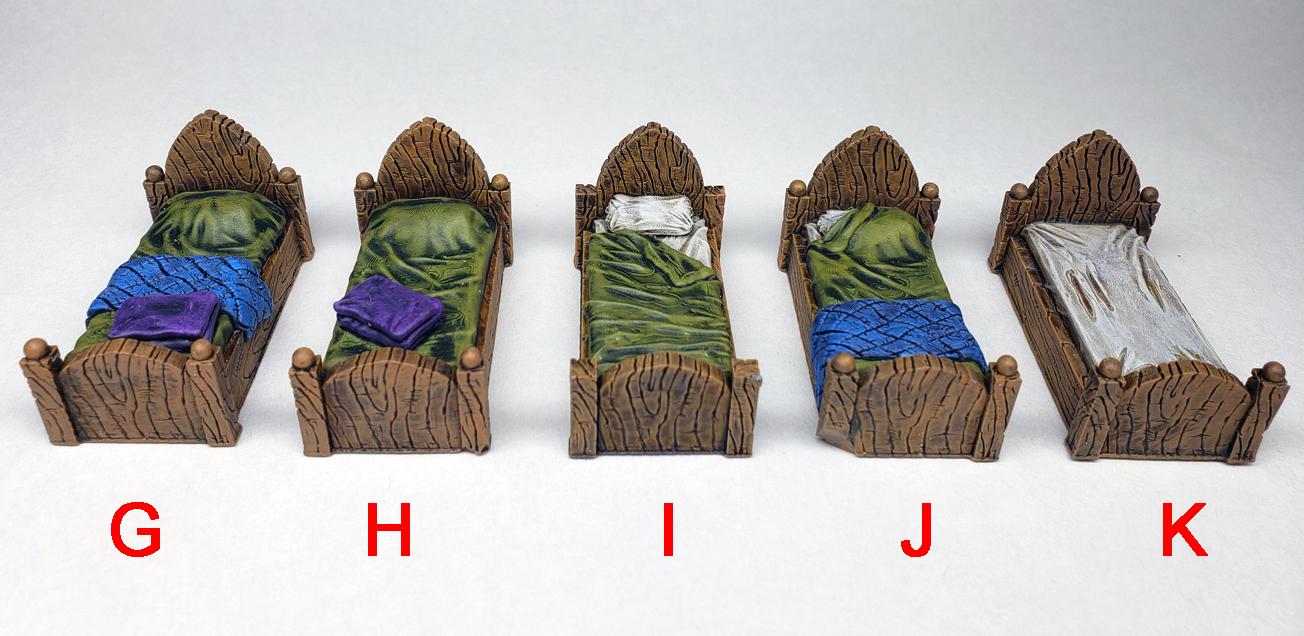 Dungeon Furniture Tables Chairs Beds Throne / Painted Tabletop Tiny ...