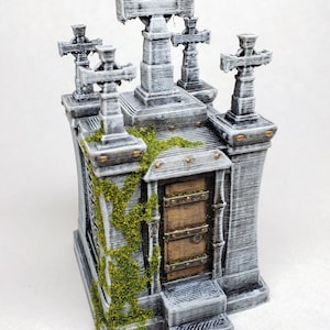 Graveyard (5) Mausoleum Moss Gravestone Skull Statue Tomb / Painted ...