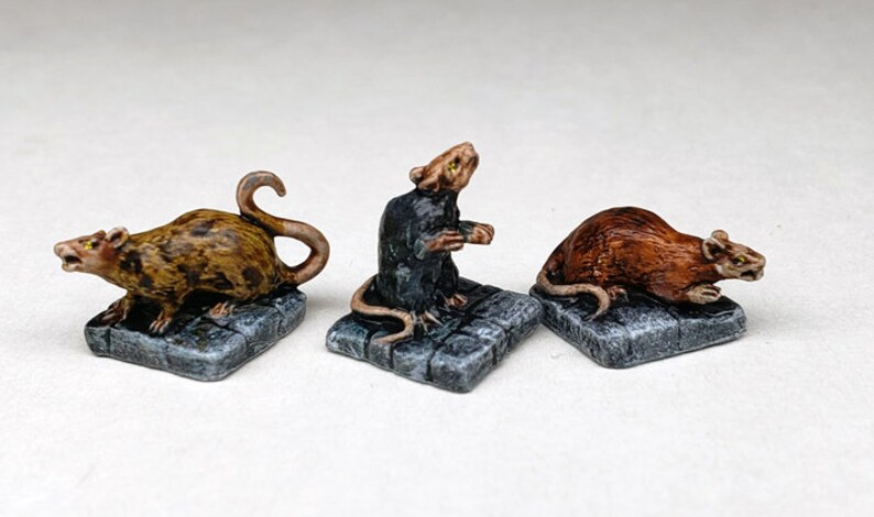 Rat Familiar / Painted Plastic Giant Rats Miniature / Citadel Dnd ...