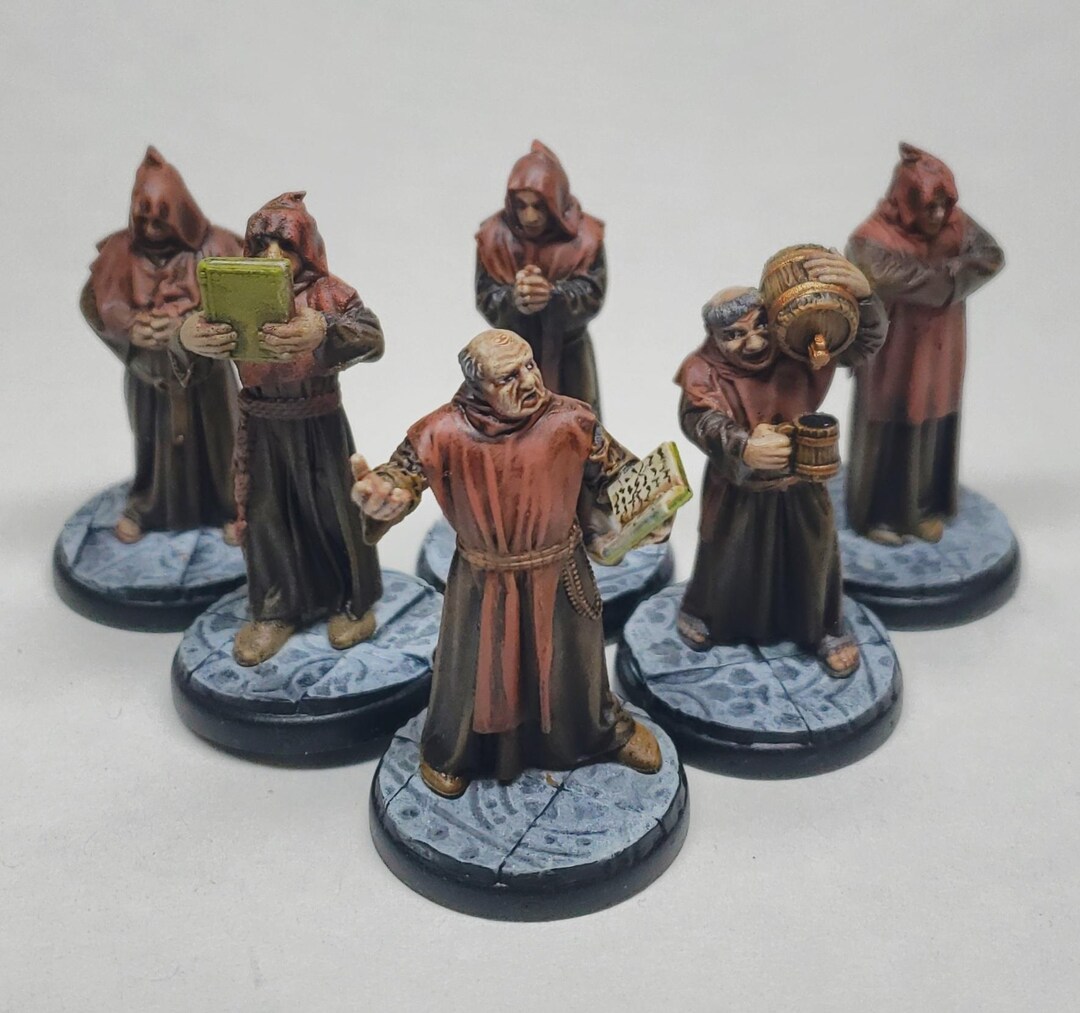 Custom Painted 28mm Monks or Cultists or Priests Resin Tabletop ...