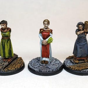 Painted Dnd Peasants Villagers Norse NPC Resin Miniatures Townsfolk ...