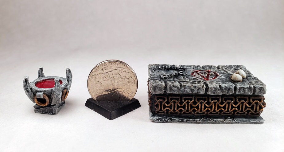Sacrificial Altar and 2 Ornate Stone Blood Bowls / Painted | Etsy