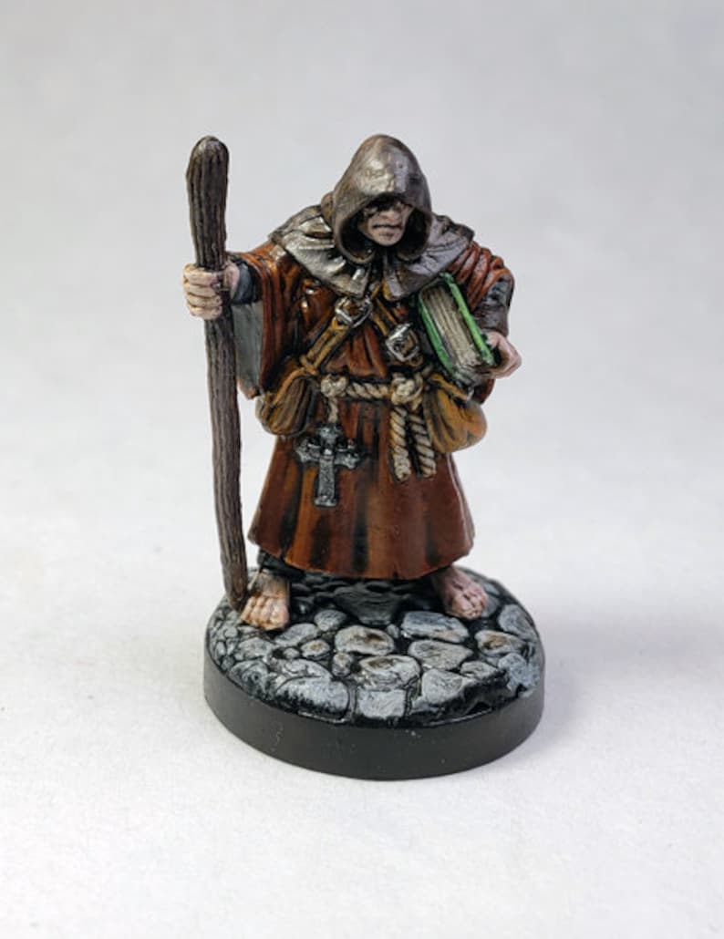 Custom Painted Monk - Cleric - Priest With Staff / Reaper Bones ...