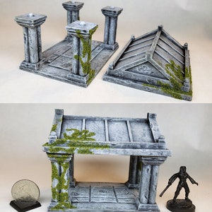 Graveyard (8) Mausoleum Tomb Moss Gravestone Skull Statue / Painted ...