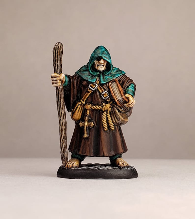 Custom Painted Monk - Cleric - Priest With Staff / Reaper Bones ...