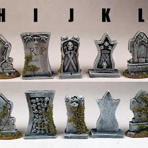 Graveyard (2) Mausoleum Moss Gravestone Skull Statue Tomb / Painted ...