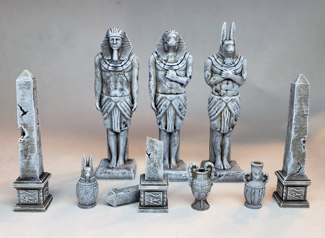 Egyptian Statue Obelisk Urn Painted Terrain Tombstones Angel Tomb Grave ...