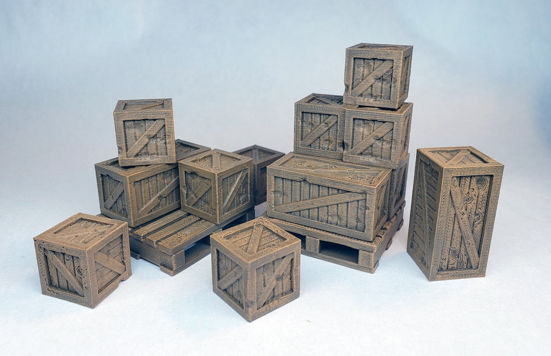 Dungeon Furniture Crates and Pallet Storage Boxes Chest / Painted 3d ...