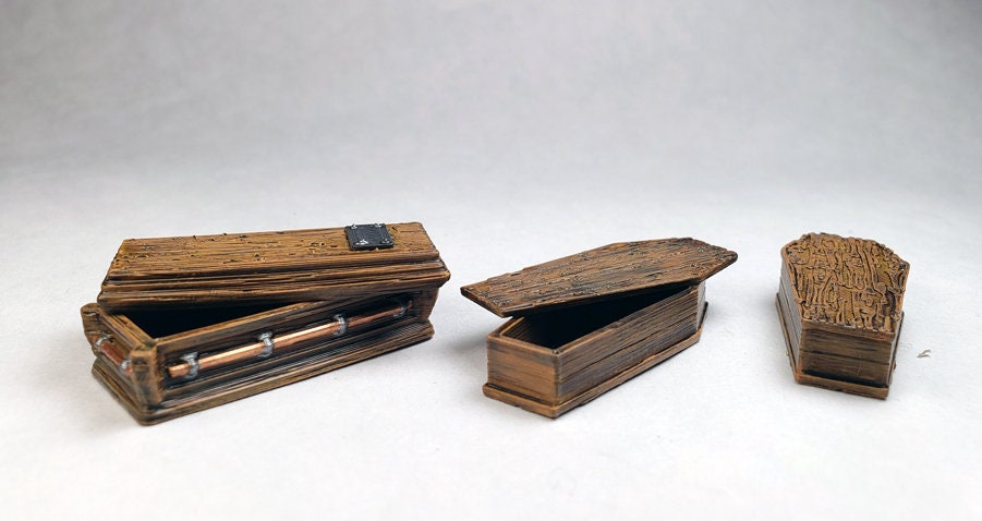 Painted fancy casket open and sealed coffin dungeon D&D | Etsy