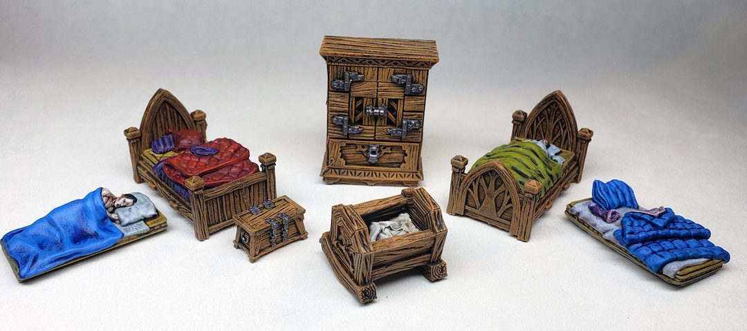 Painted Bedroom Resin Furniture Bed Chest Wardrobe Crib dungeon, Tavern ...