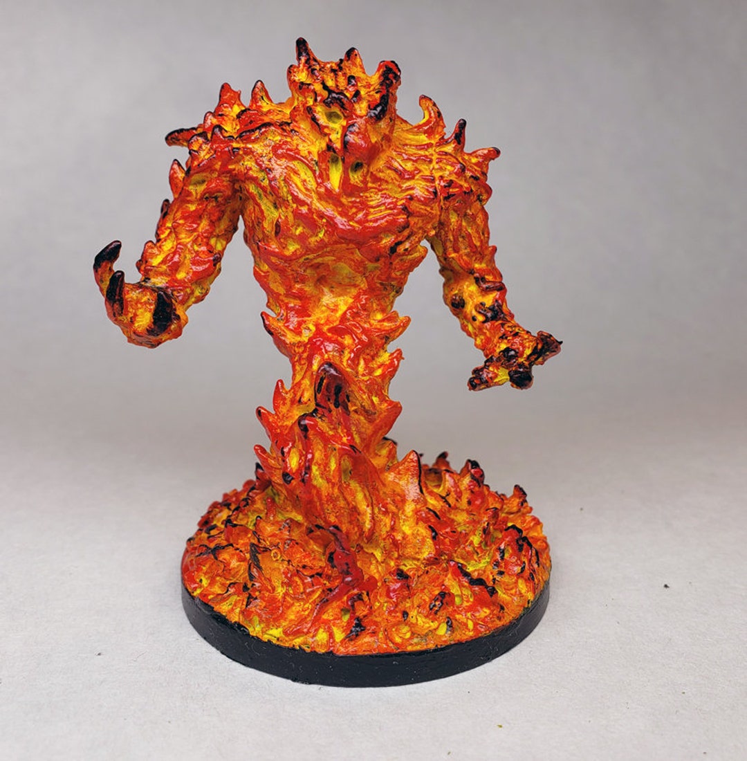 Large Fire Elemental Painted Miniature / Dnd Pathfinder Frostgrave D&D ...